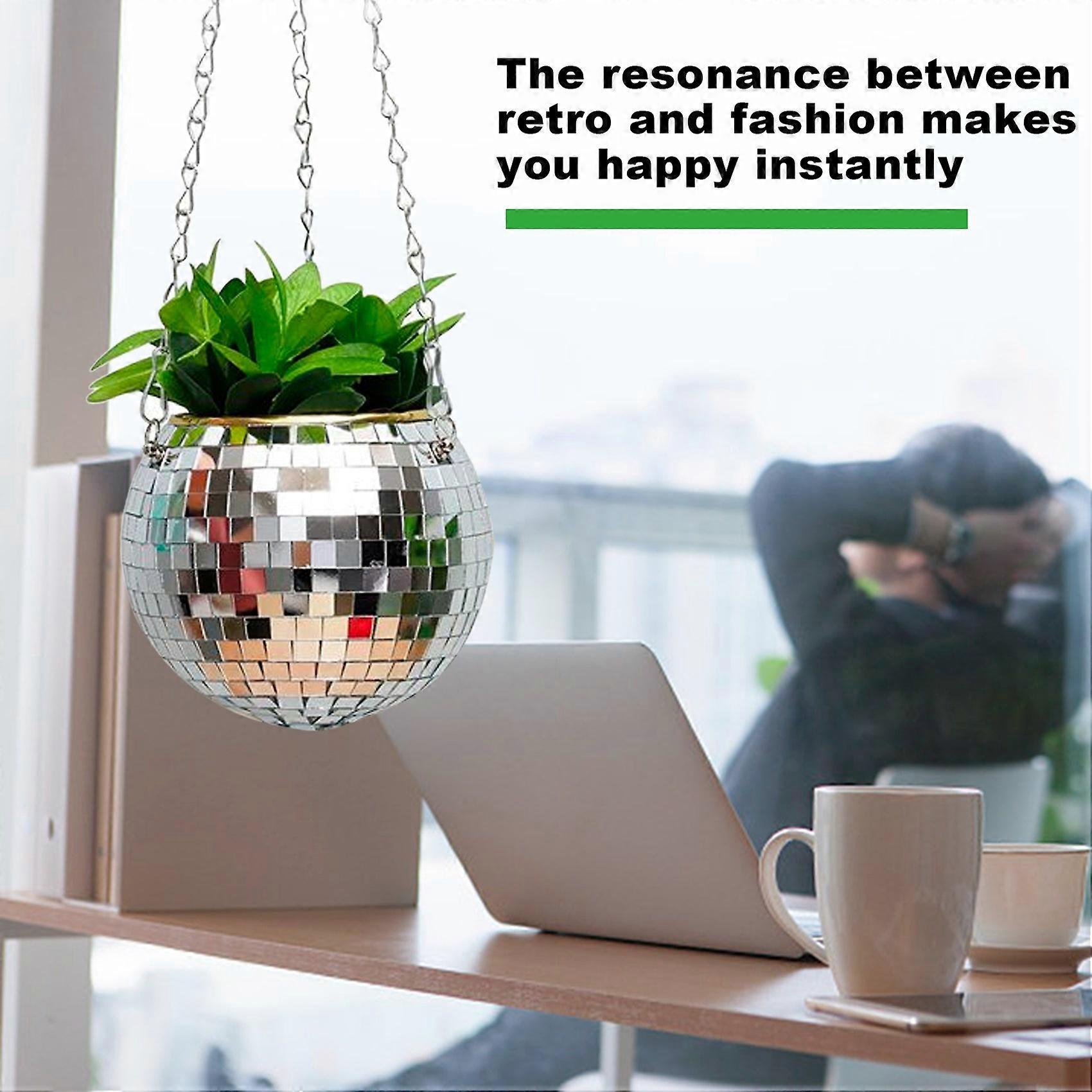 Mirror Reflector Garden Pots Planters Disco Ball Outdoor Flower Pots ...