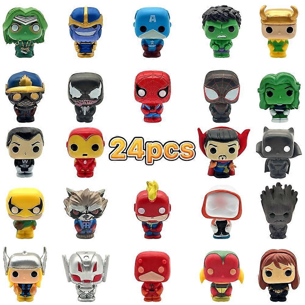Superhero Action Figures, 24-Piece Mini Figure Toy Set, 1.38-Inch PVC ...