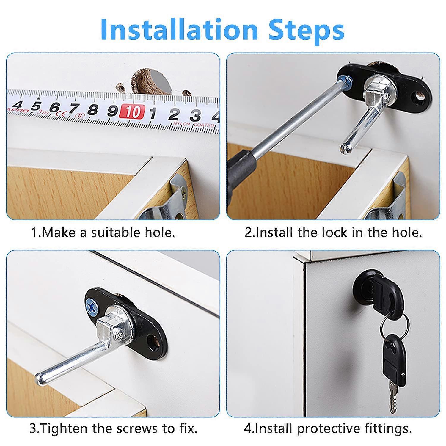 2 Piece Cabinet Plunger Lock Furniture Desk Drawer Plunger Lock ...