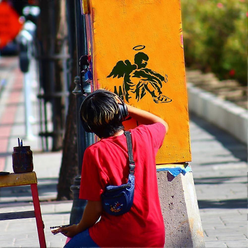 Banksy Fallen Angel Stencil 11.8x11.8inch Reusable Fallen Angel with ...