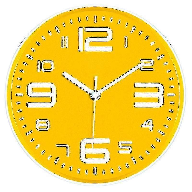 Mustard Yellow Wall Clock Silent Modern Wall Pendulum Large 3d Numbers ...