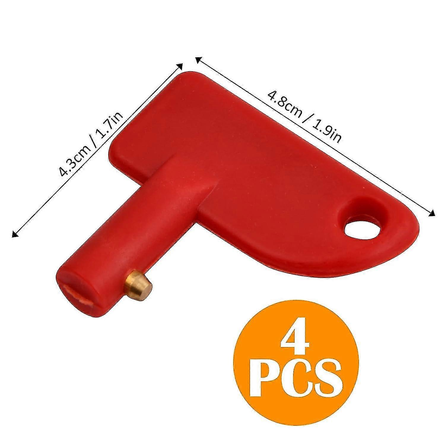 4 Pcs Car Battery Disconnect Switch Key, Red Battery Isolator Switch ...