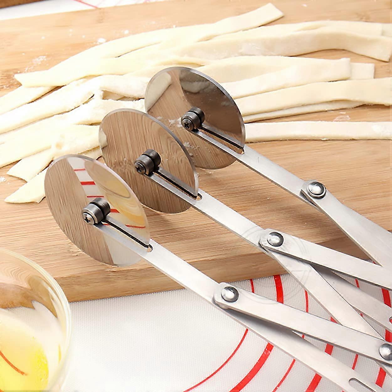 Pastry Cutter with Handle, Stainless Steel Dough Cutter Roller ...