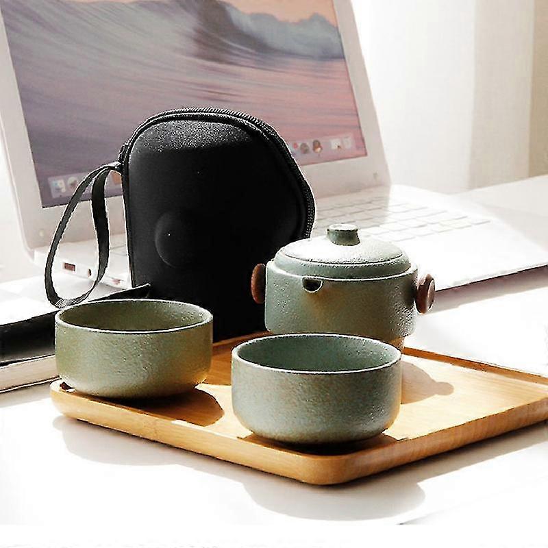 Japanese-style Ceramic Teapot Lid Bowl Teacup Handmade Portable Travel ...