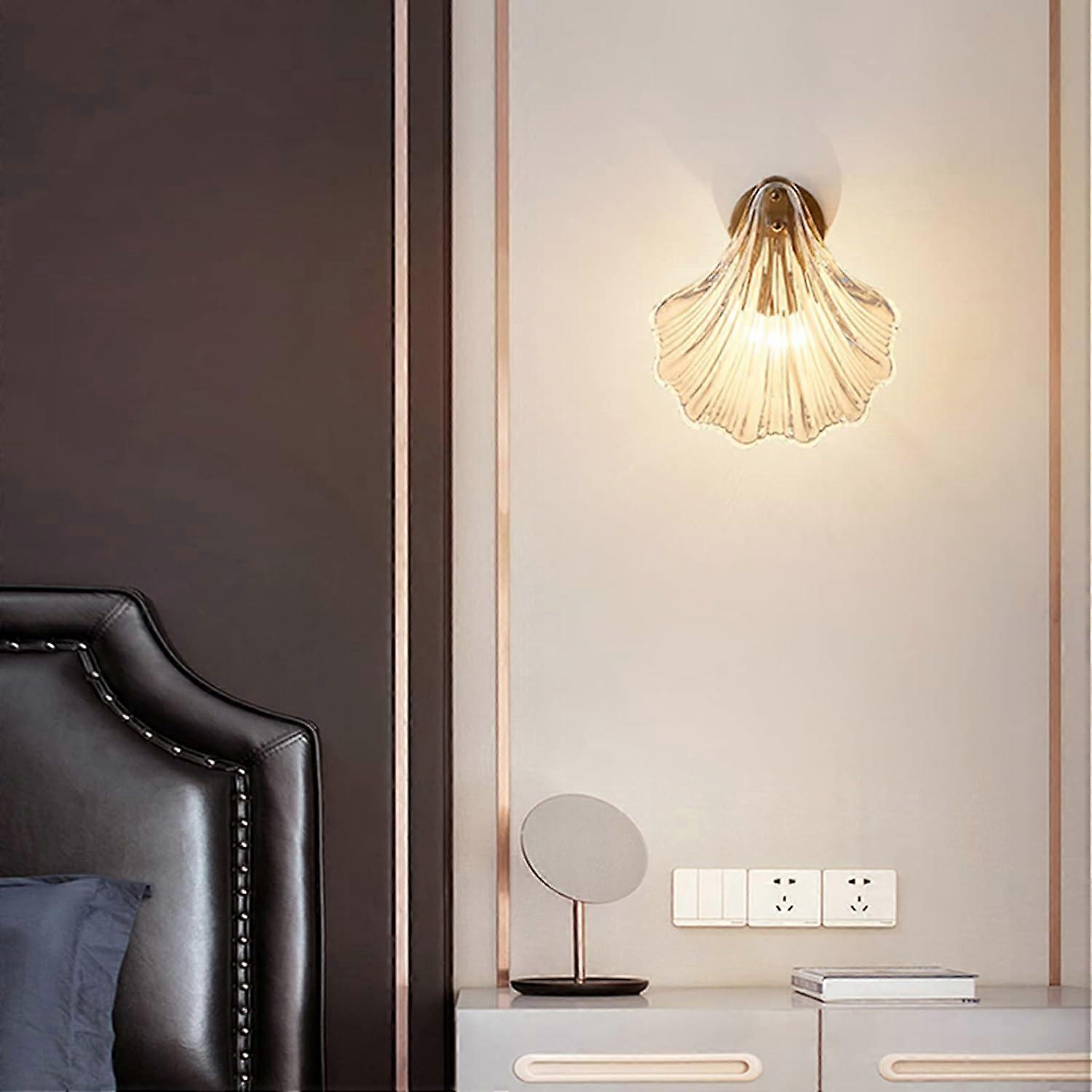 Crystal and Brass Base Shell Wall Sconces Lamp, Crystal Wall Sconces ...
