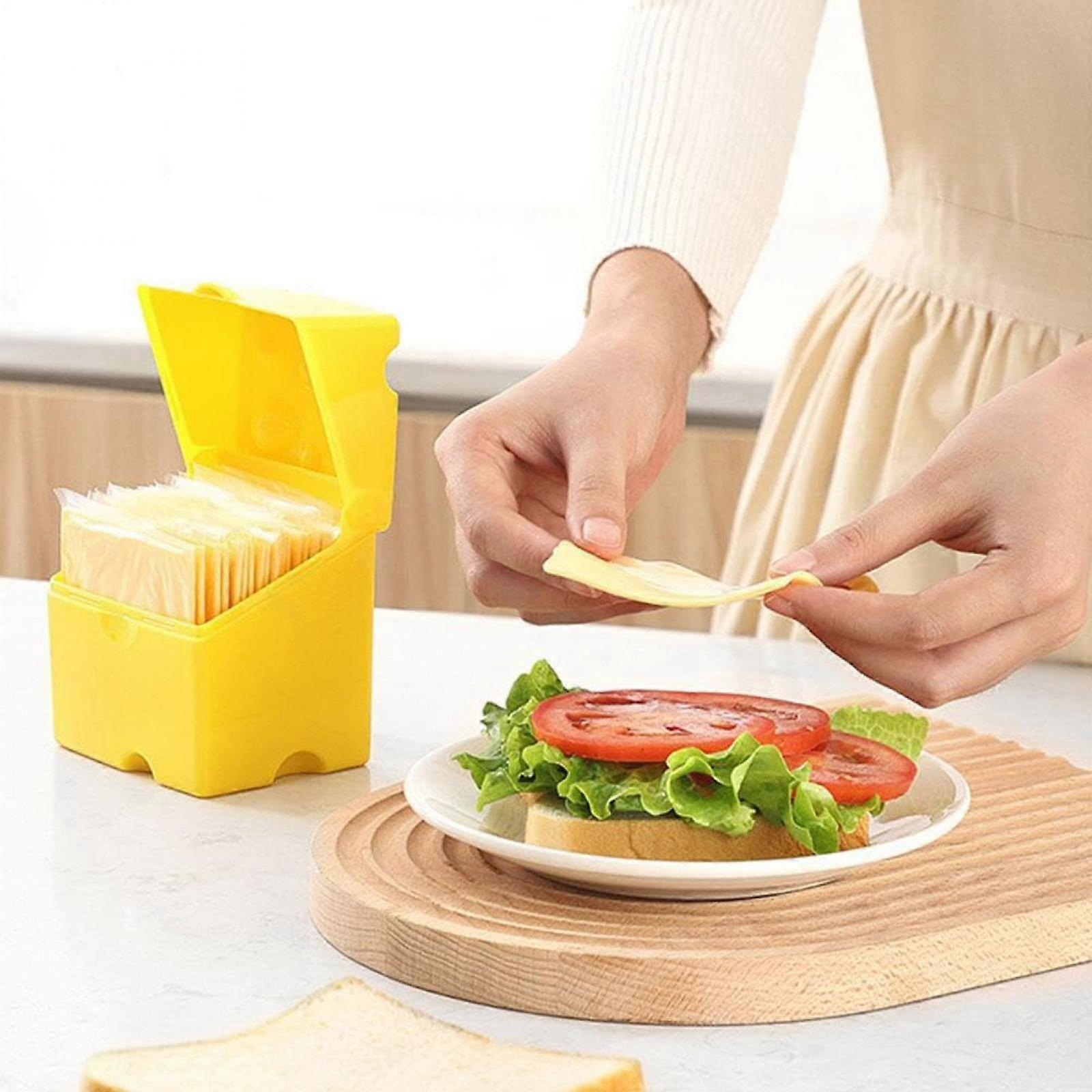 Sliced Cheese Storage Container, Cheese Slice Holder, Plastic Butter ...