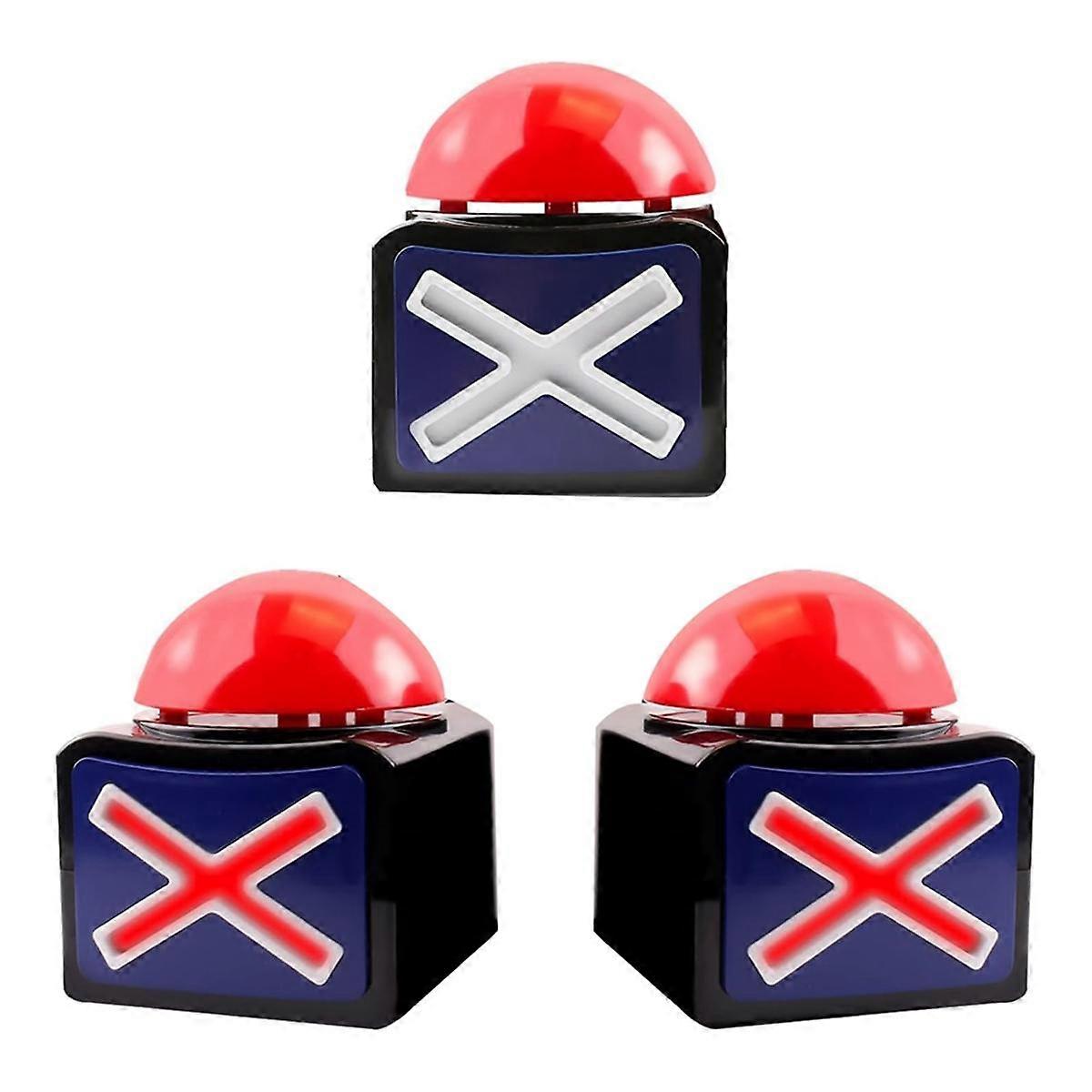 3Pcs Game Answer Buzzer, Game Buzzer Alarm Sound Play Button with Light Trivia Quiz Got Talent ...
