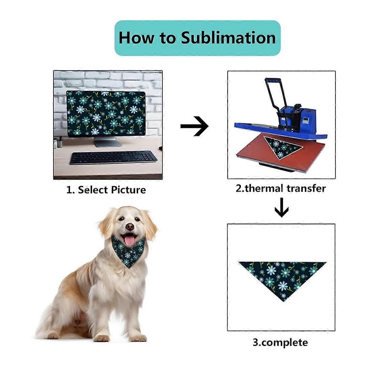36 PCS Sublimation Blank Dog Bandana,DIY Holiday Dog Scarf, Sublimation ...