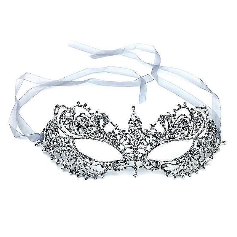 Gold And Silver Lace And Diamond Mask Eye Mask Masquerade Female Party ...