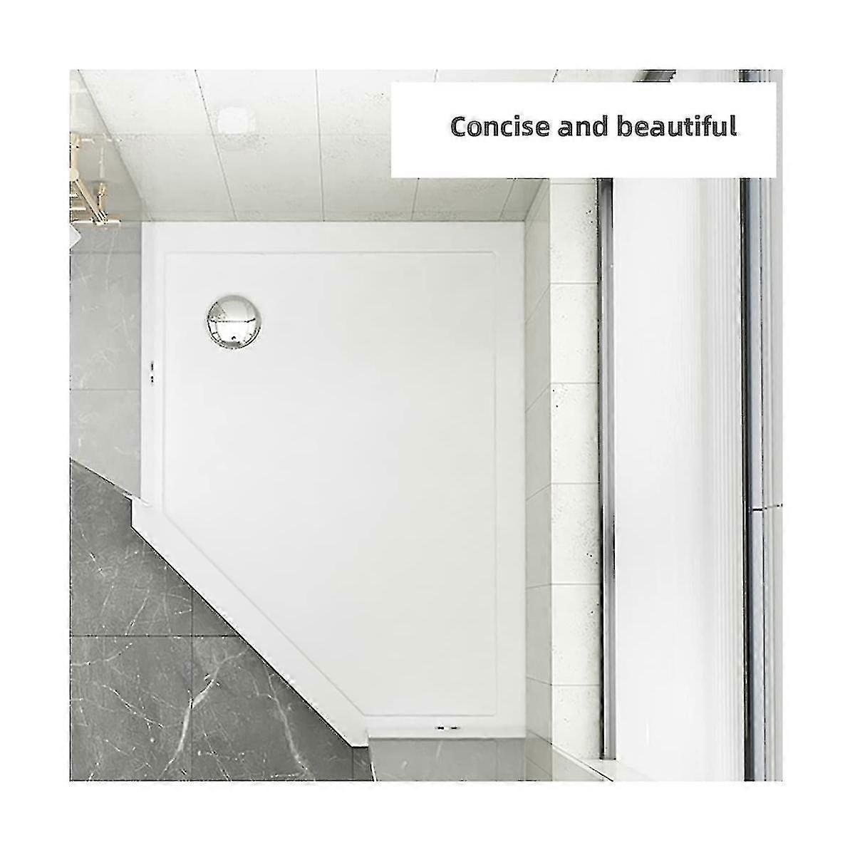 Low Profile Shower Drain Chrome ABS, 36L/min High Flow Slim Side Outlet ...