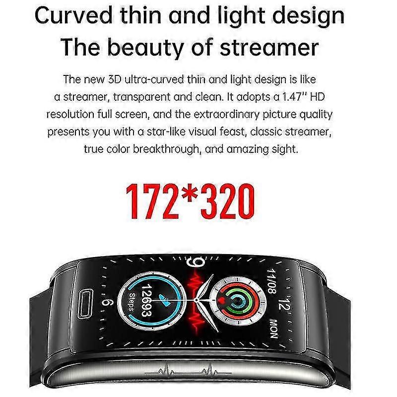 E600 Smart Watch Blood Pressure Ecg Temperature Non-invasive Blood ...