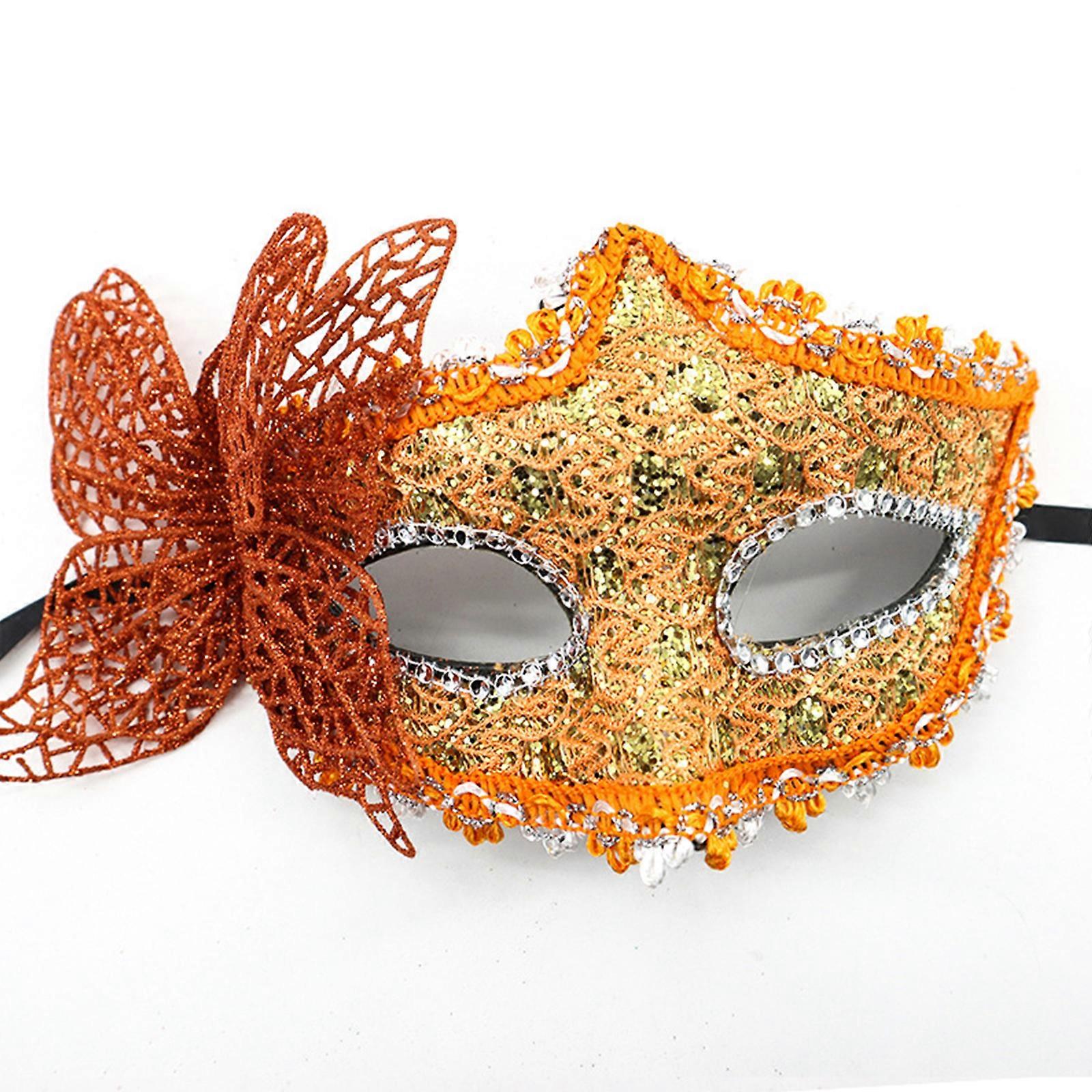 Masquerade Mask for Women Half Face Mask with Holding Stick Butterfly ...