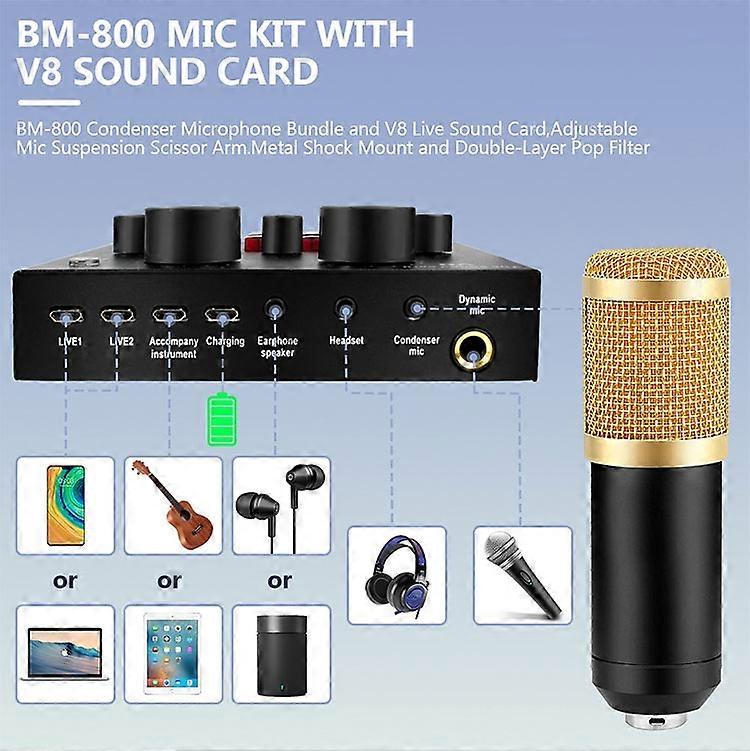 Audio Condenser Mic Studio Singing Microphone | Fruugo UK