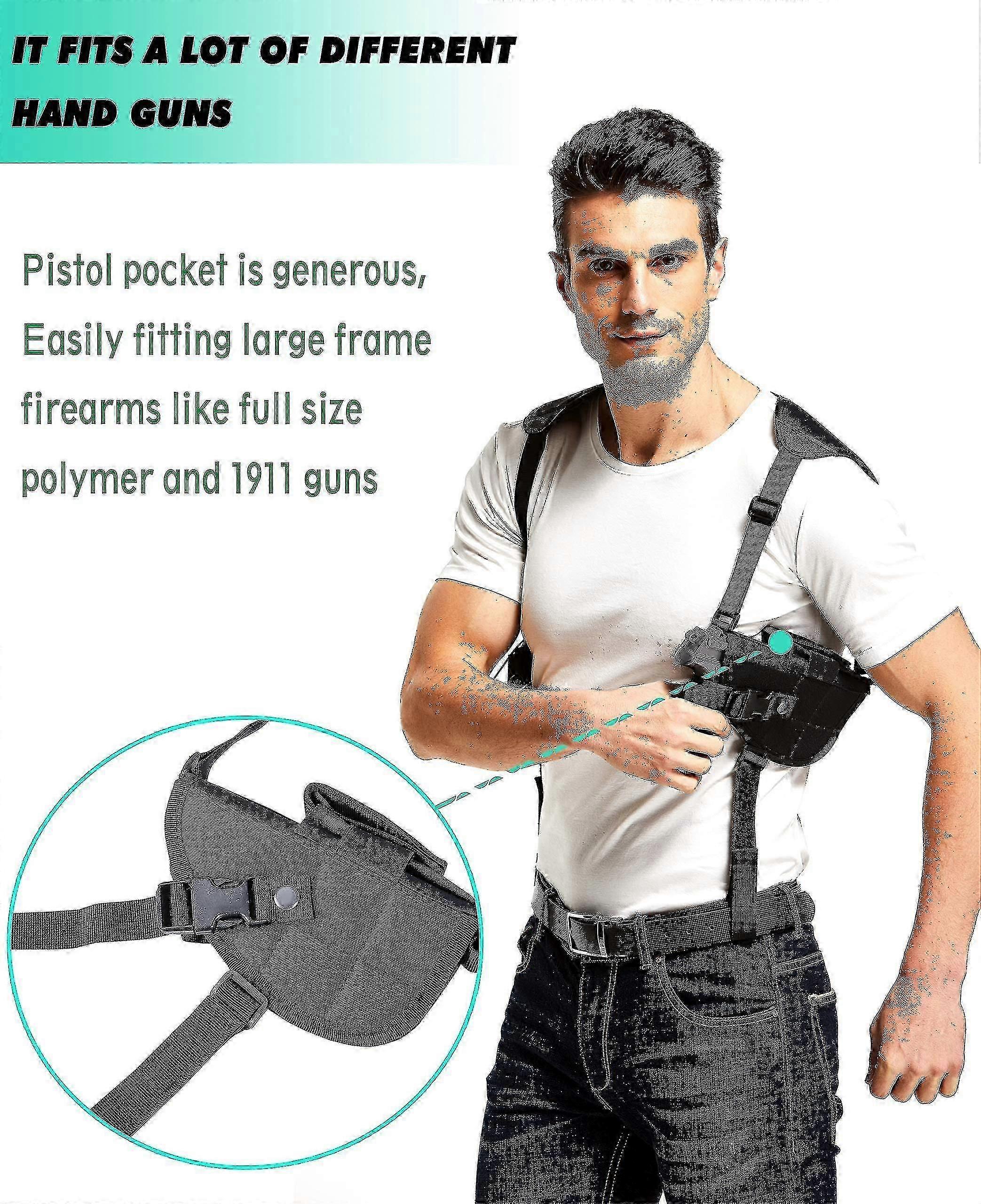 Pistol Holster Compactly Fits Large Handguns Concealed Shoulder Port ...