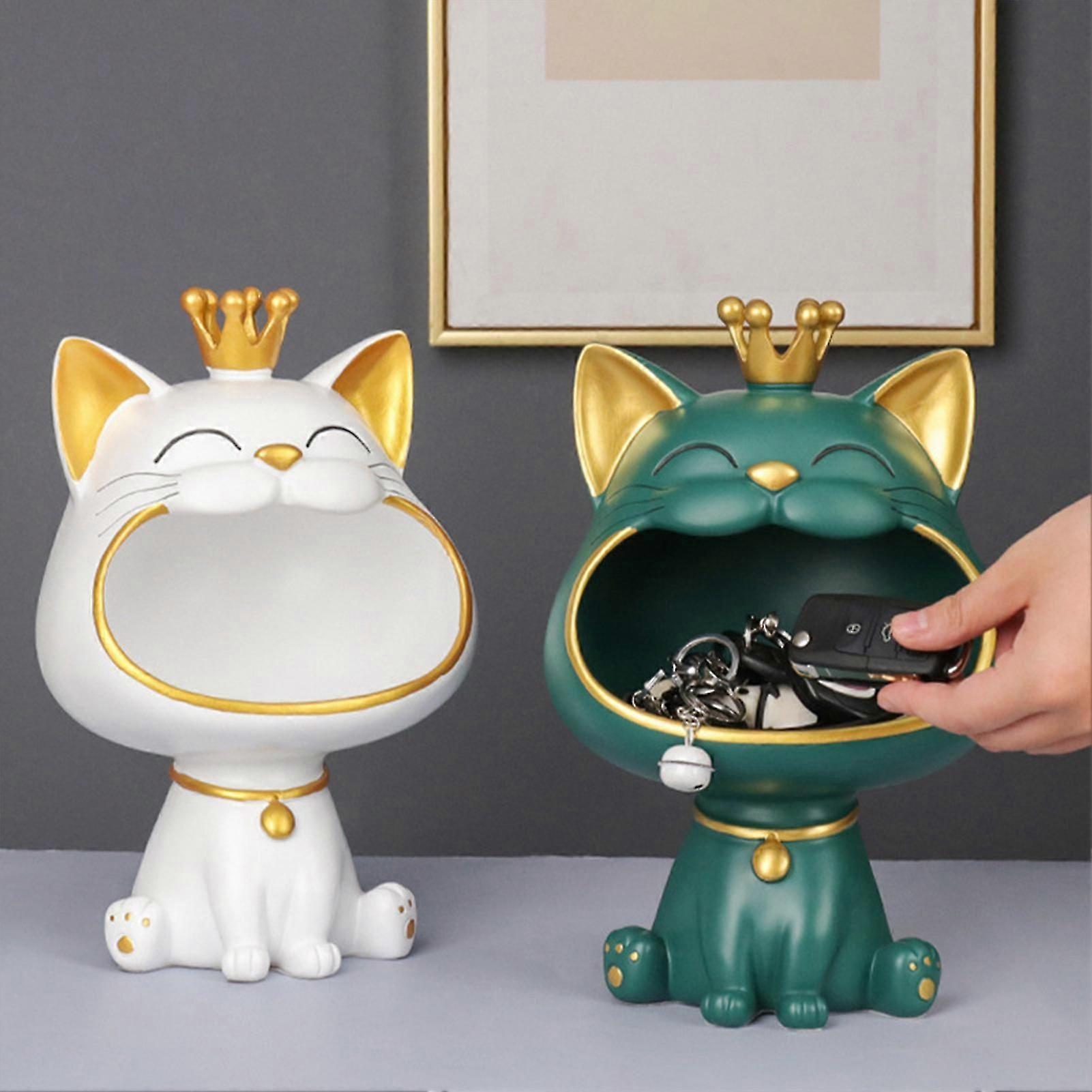 Lucky Cat Ornament Large Capacity Decorative Synthetic Resin Cute ...