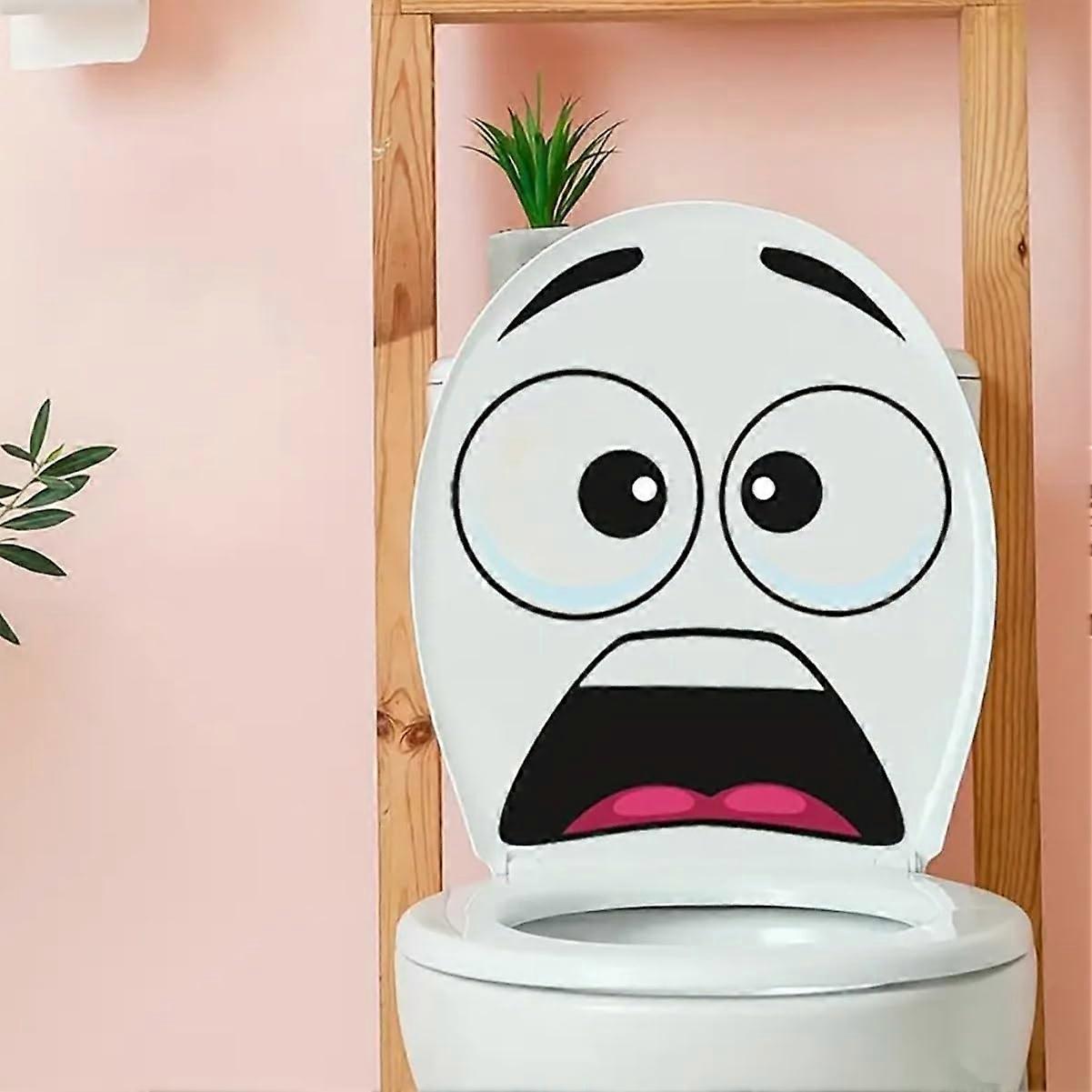 Surprised Face Toilet Decal, Funny Toilet Stickers for Bathroom | Fruugo UK