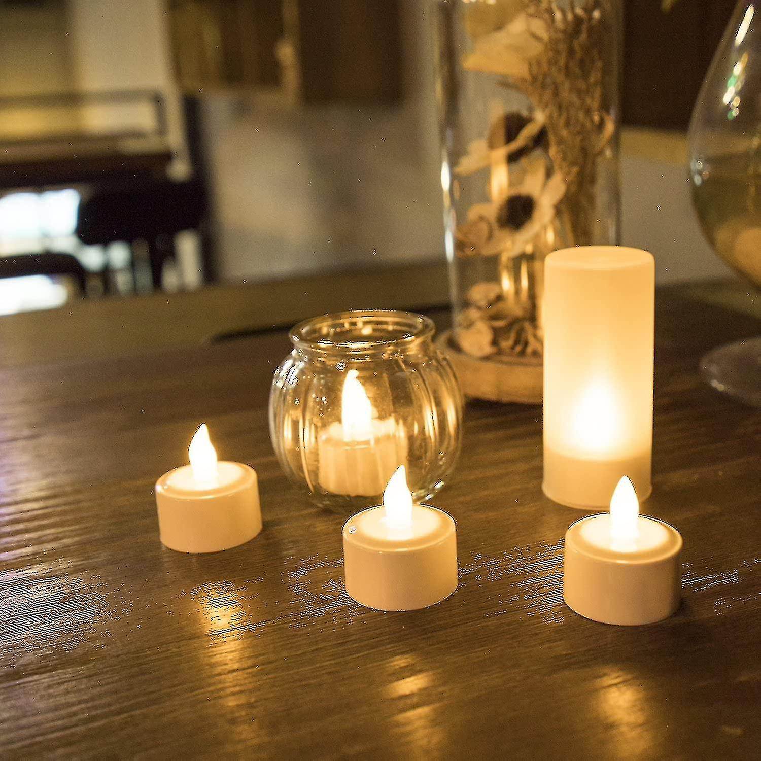 12 Candles Led Rechargeable Candle Electric Led Flame Flashing With ...