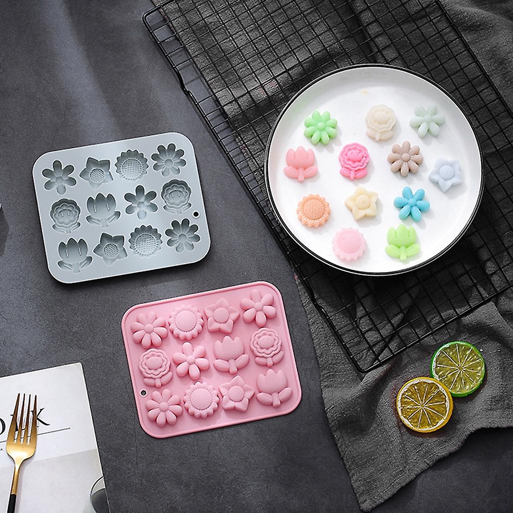 Candy Moulds Flower Shaped Silicone Material For Baking Cake Fondant ...