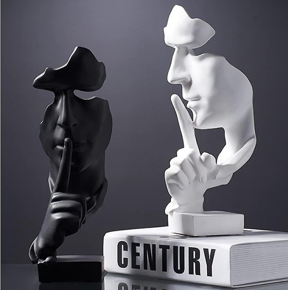 Creative Abstract Men Figurine Sculptures, Keep Silence Statue, Thinker ...