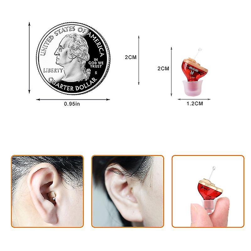 Red Hearing Aid For Seniors And Adults With Noise Reduction And ...
