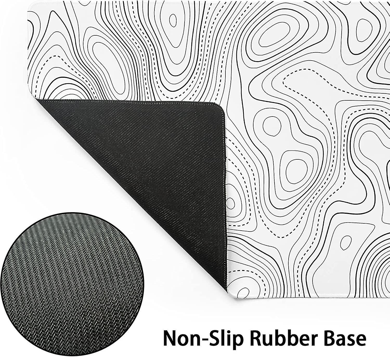 Topografisk kontur Hvit Gaming musematte xxl geografiske kart linjer ...