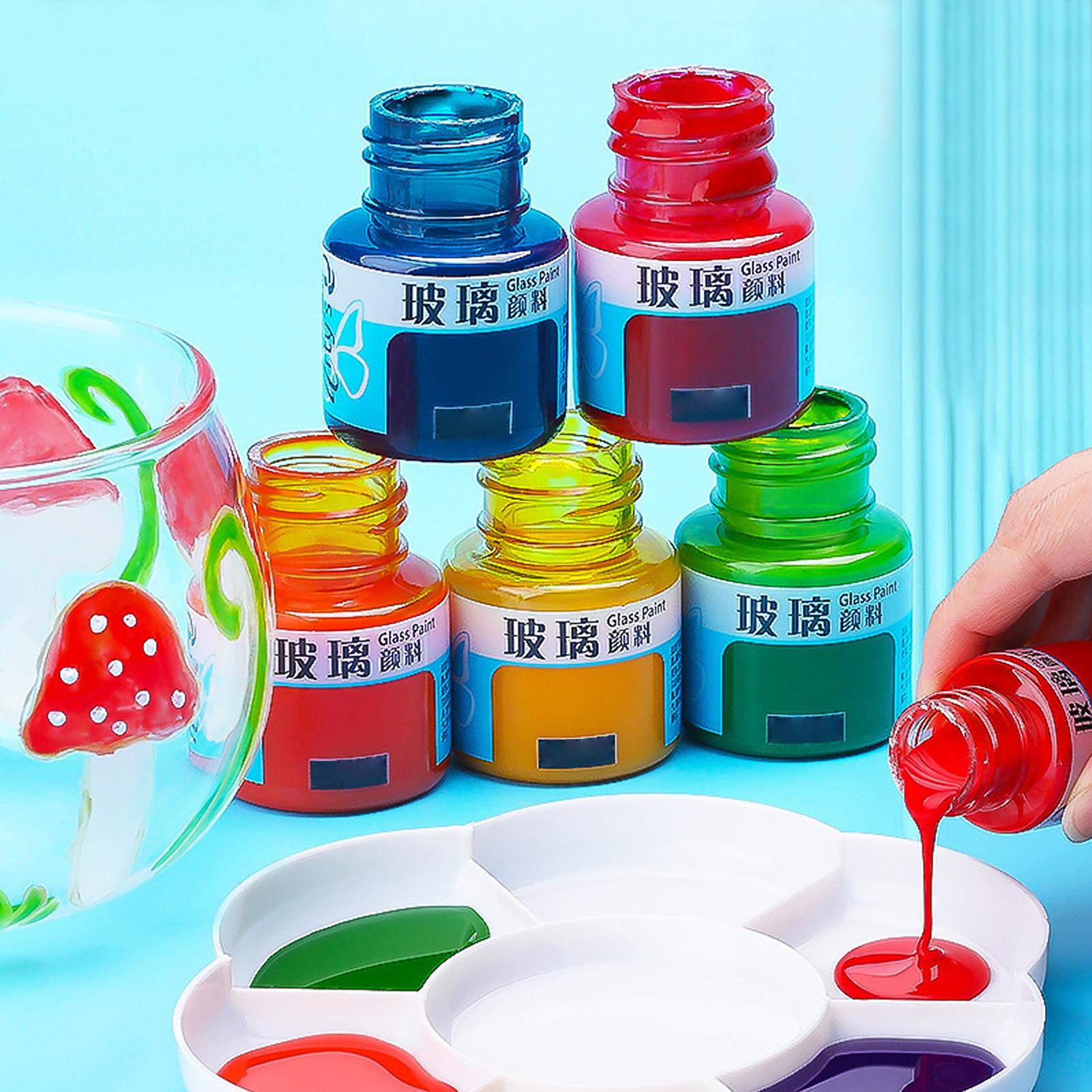 20ml Safe Healthy Glass Paint Vibrant Color Siliceous Glass-Color Paint ...