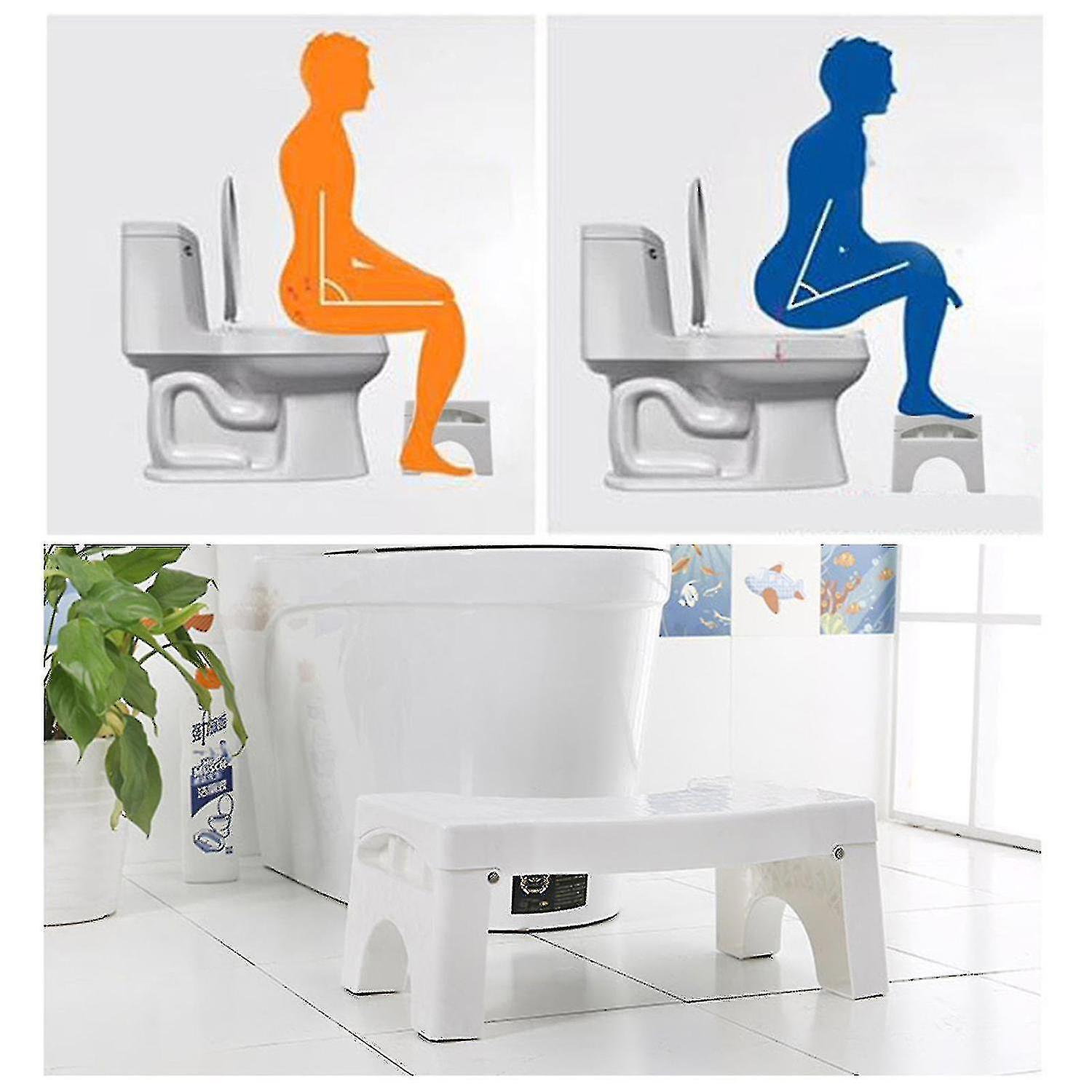 Black Foldable Toilet Stool Splicable Potty Step Stool Sitting Posture ...