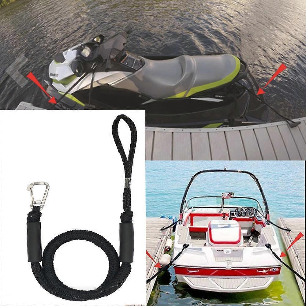 2pcs 4 Ft Bungee Dock Lines With 316 Stainless Steel Snap Hook, Boat ...