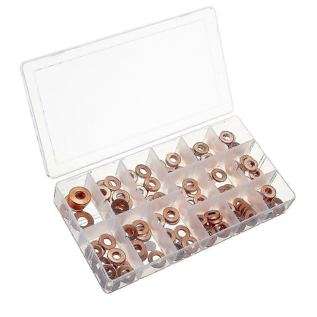 150pcs Copper Diesel Injector Washer Seal Assortment Set Fuel Injector ...