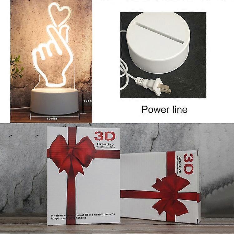 White Base Creative 3D Tricolor LED Decorative Night Light, Deer ...