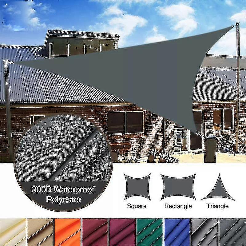 10 Sizes Triangle Waterproof Sun Shade Sail Outdoor Garden Patio Party ...