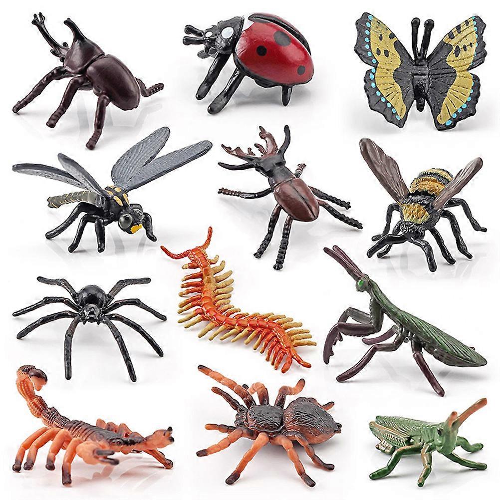 12PCS Realistic Bugs Figurines Toys Plastic Insect Toys Figures with ...