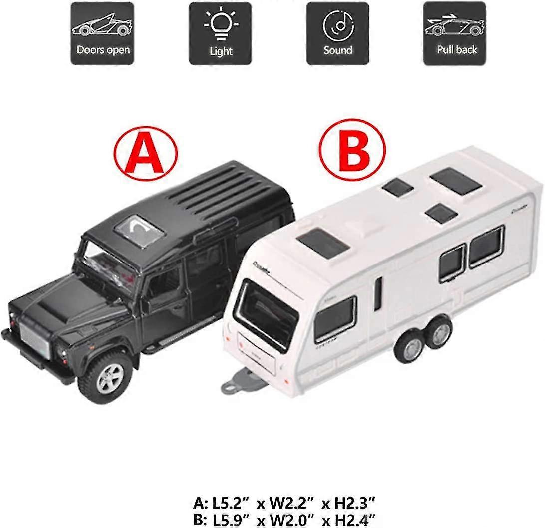Toy Camper Suv Trailer Towing Rv Motorhome Toys For Boys Diecast Truck ...
