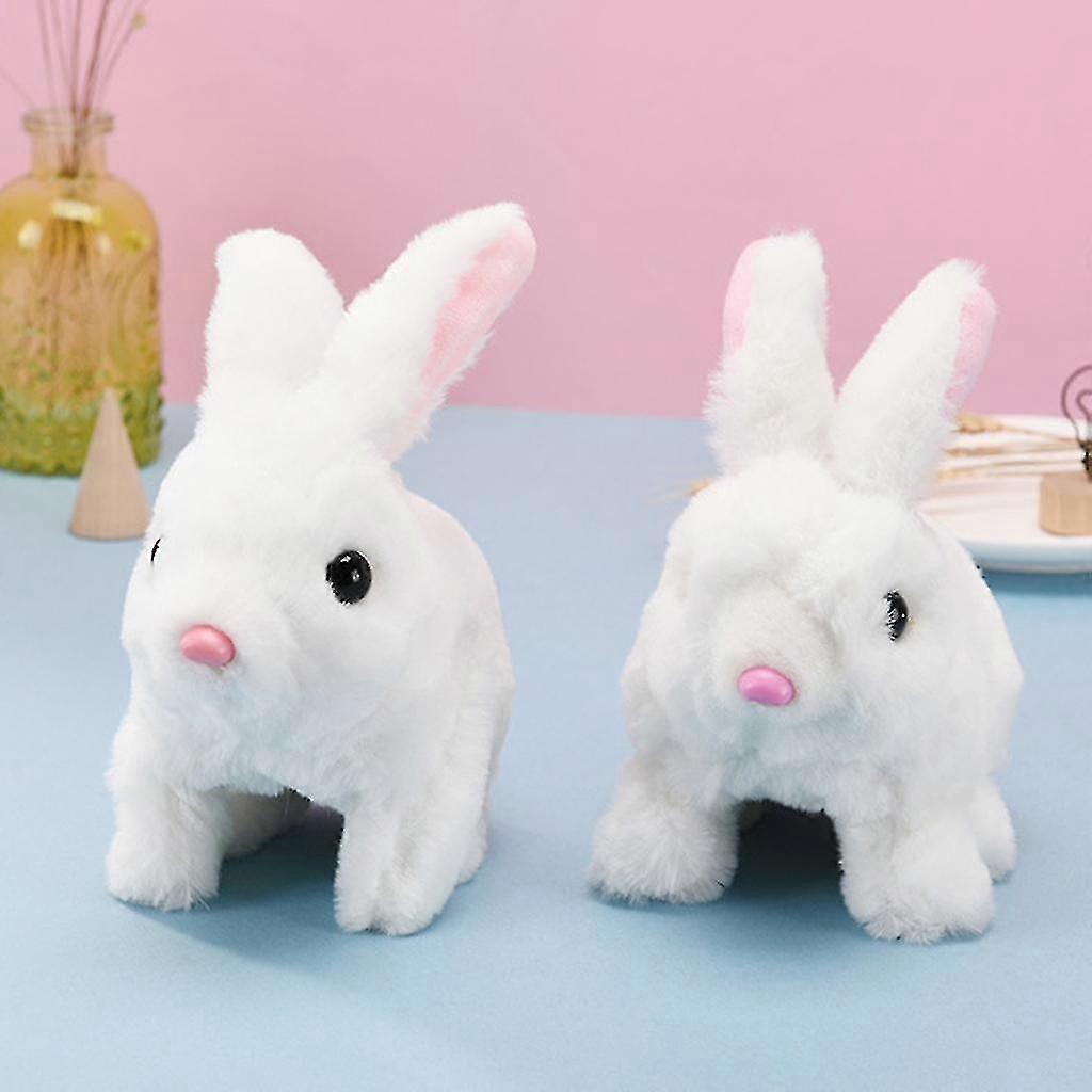 Electric Rabbit Toy Plush Bunny Battery Operated Hopping Animal Rabbit ...