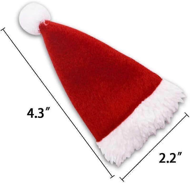 Mini Santa Hat Cup Bottles Cover, 24pcs Christmas Santa Hats Silverware Holders Xmas Silverware ...