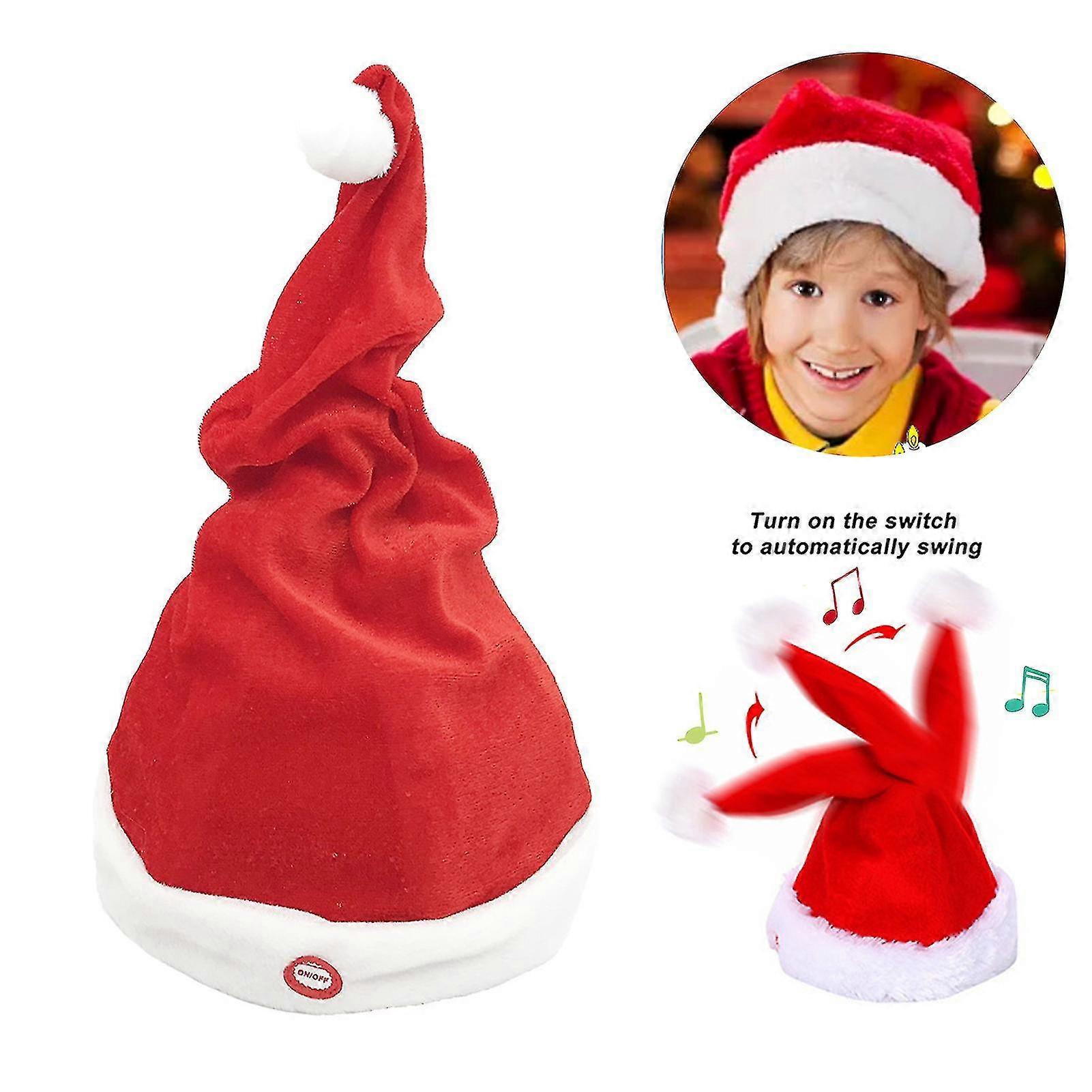 Electric Christmas Santa Hat Battery-Operated Funny Shaking Dancing ...