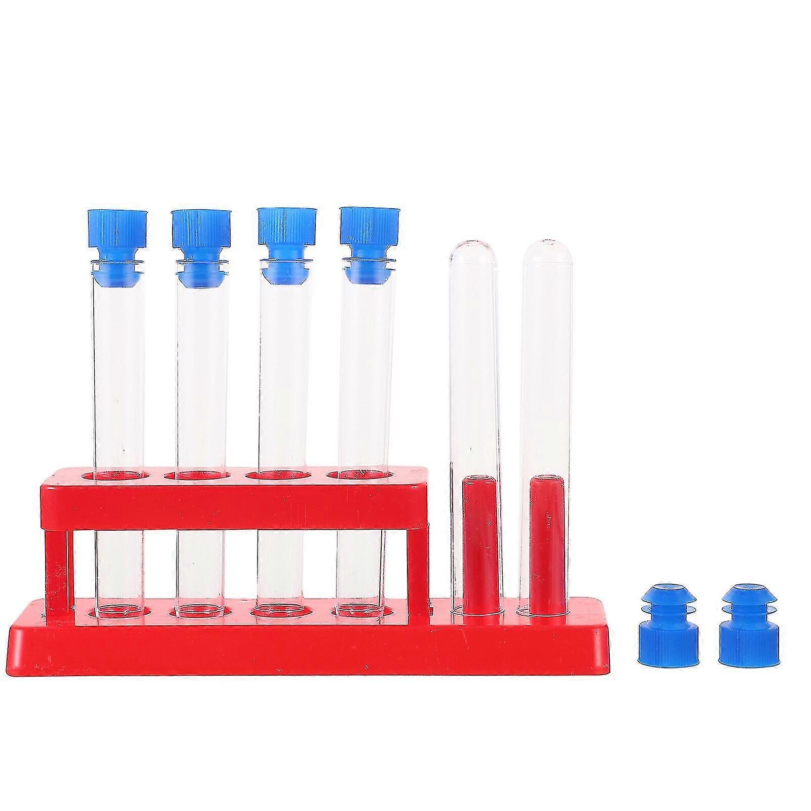 1 Set Plastic Test Tubes Droppers With Caps Test Tube Rack Kit Kids ...