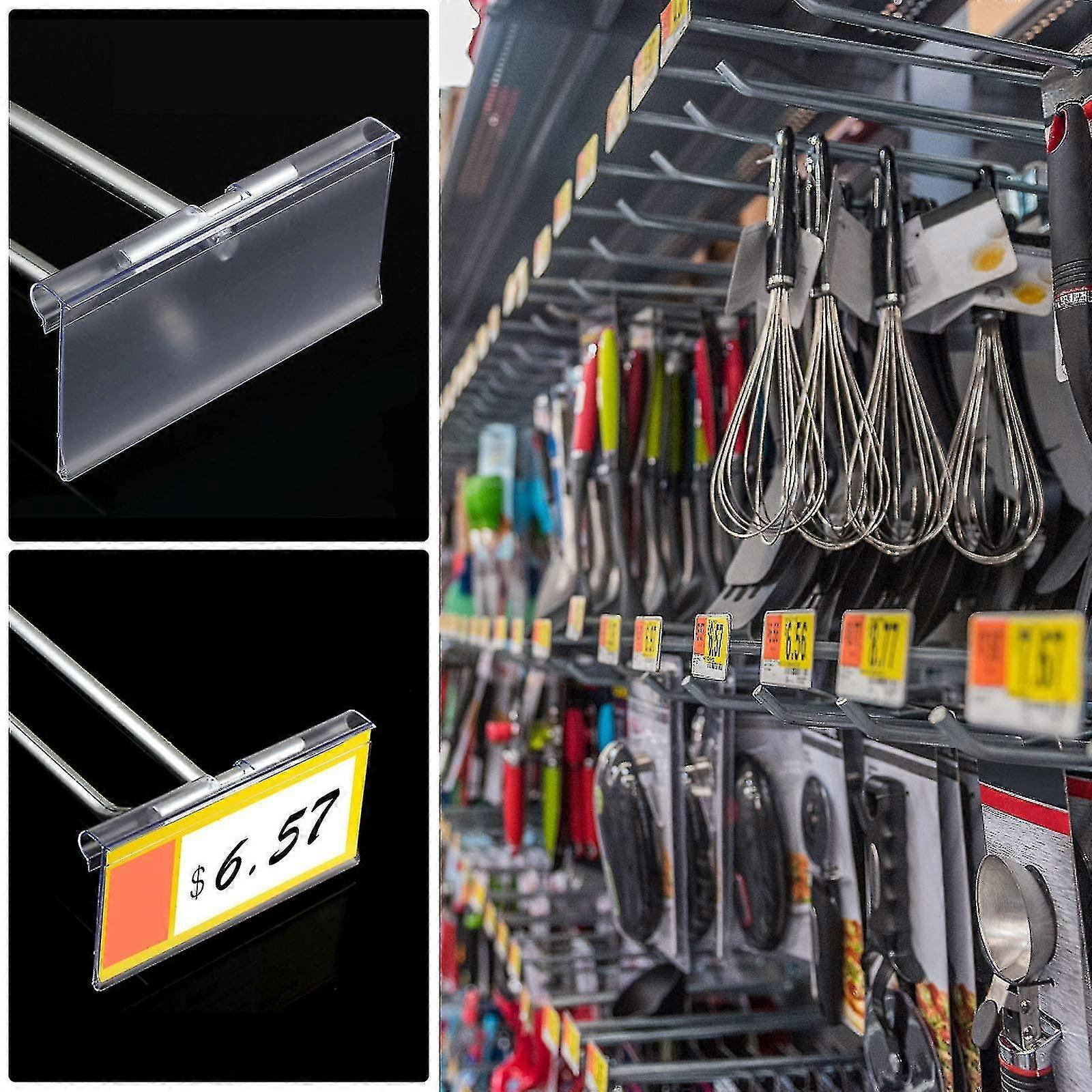 50 Pcs Clear Plastic Label Holders For Wire Shelf Retail Price Label ...