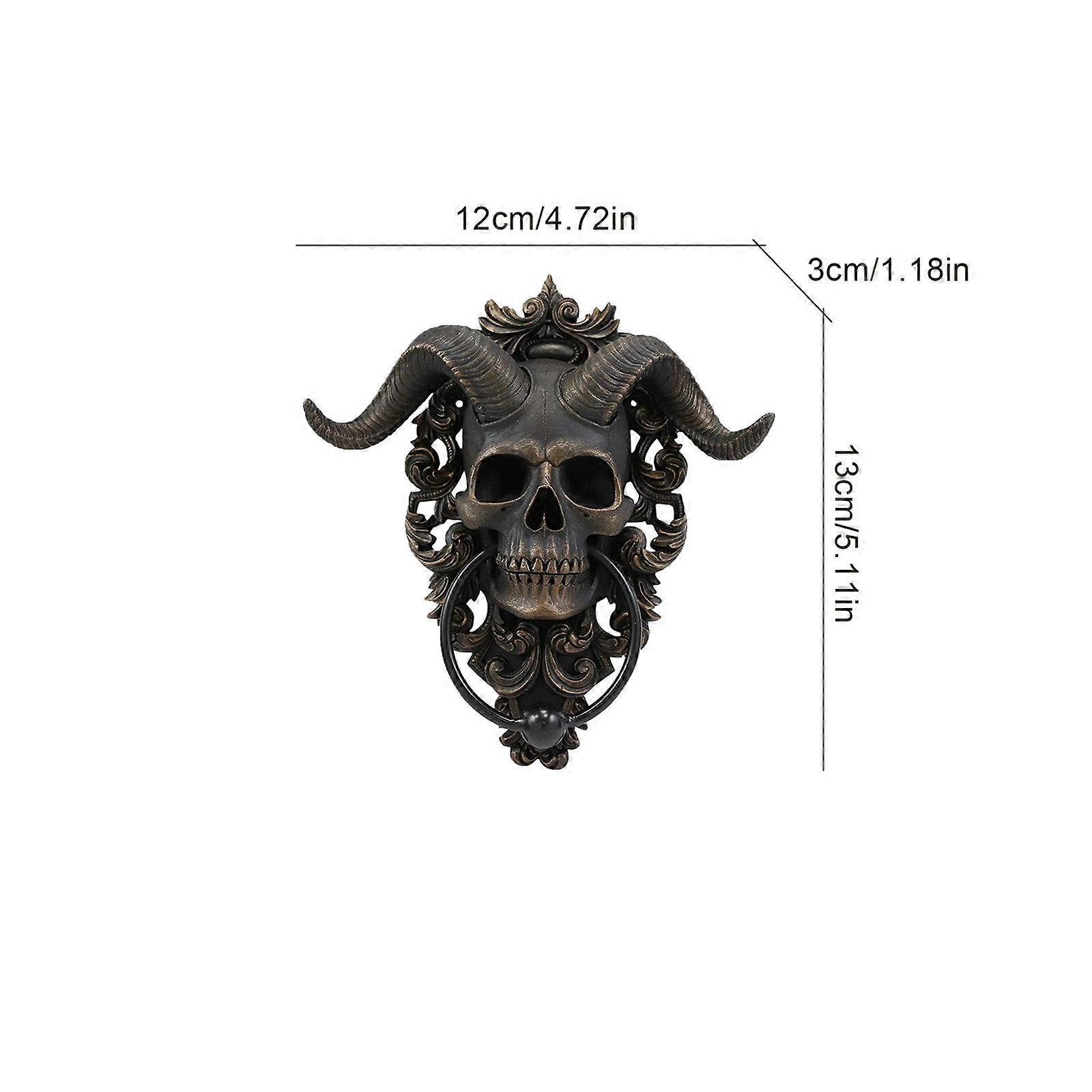 Sabbatic Goat of Horned God Skull Hanging Door Knocker, Diabolical ...