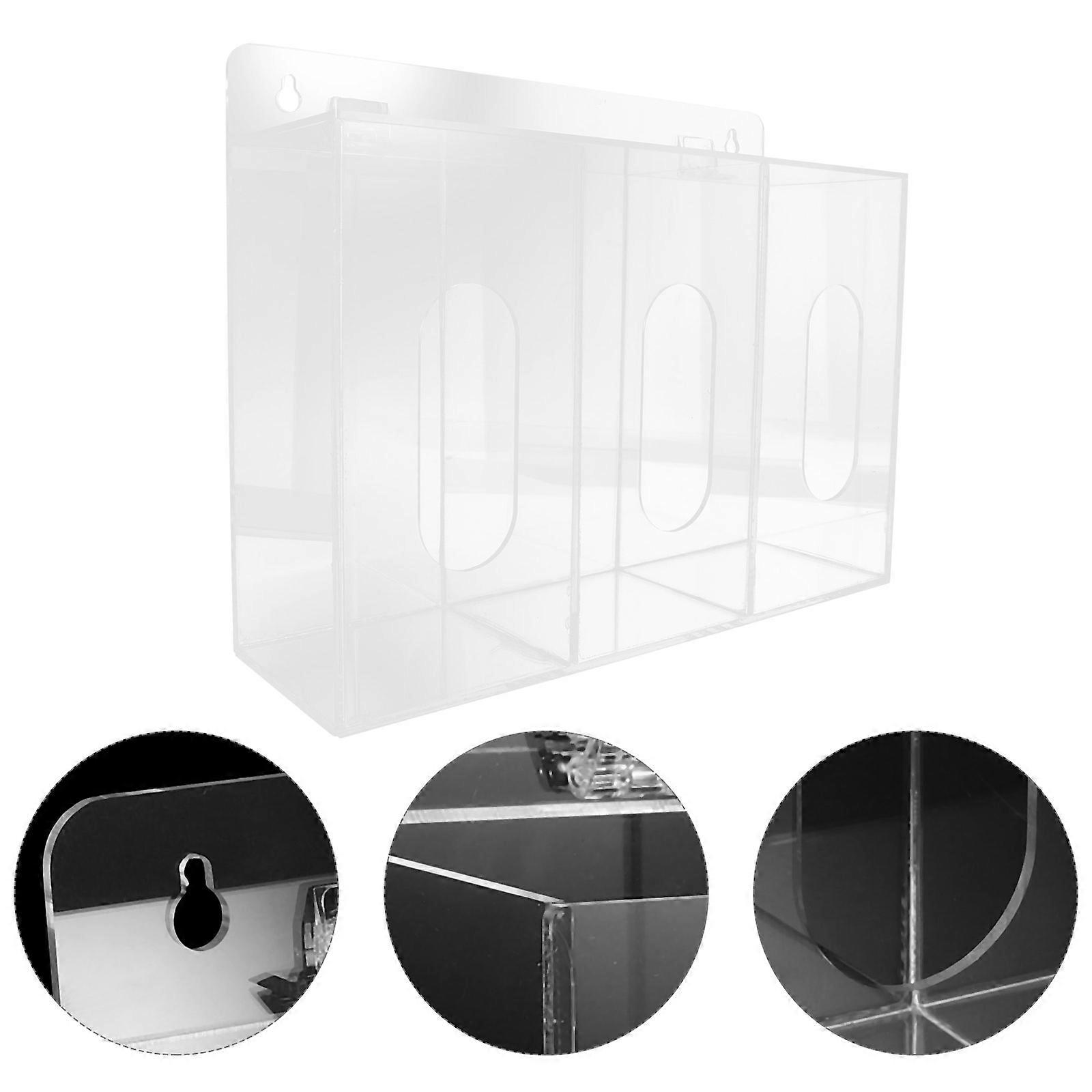 Mask Dispenser Acrylic Glove Holder Mask Storage Box Wall Mounted ...