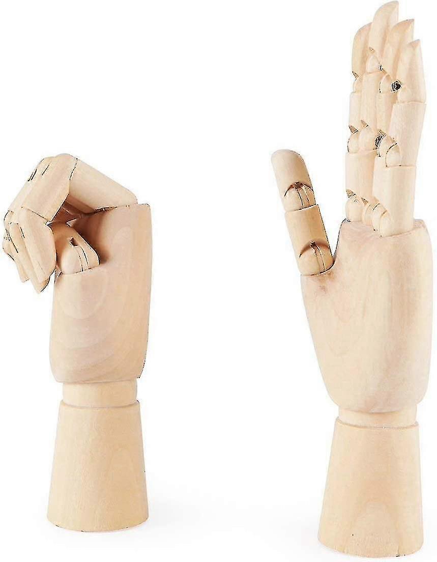 7 Inch Wooden Hand Model Flexible Moveable Fingers Manikin Hand Figure ...