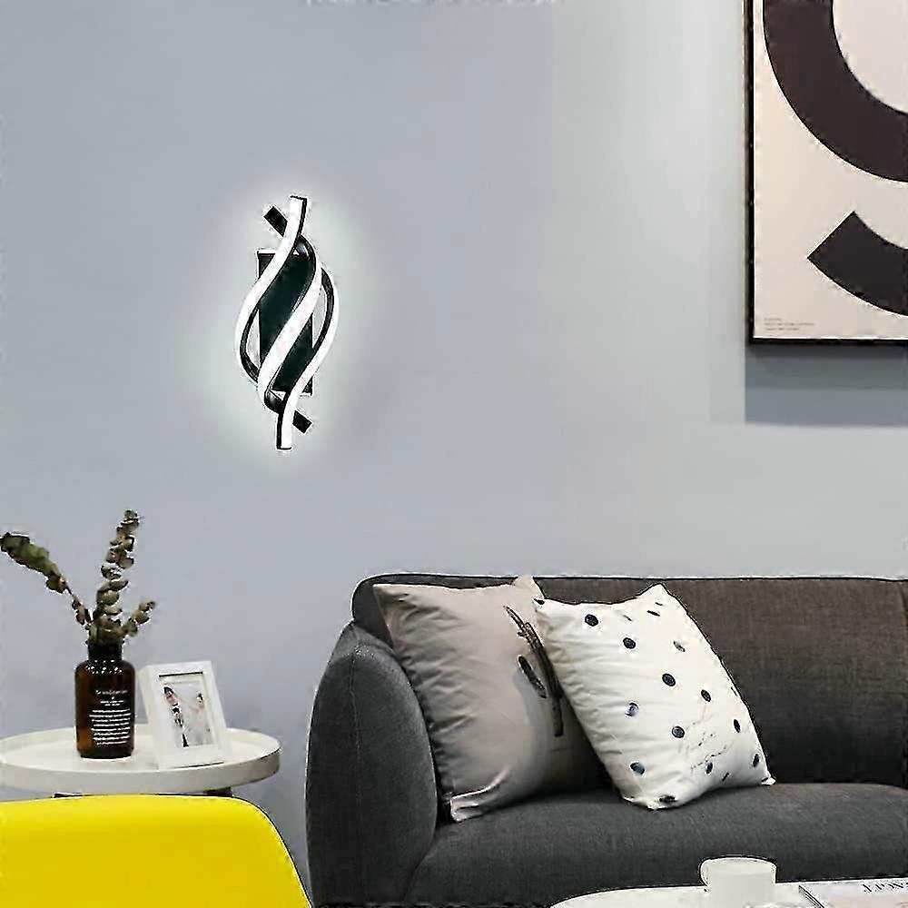 Black Simple Creatively Aluminum Wall Light, 22W Acrylic Wall Light Fixtures for Bedroom Living ...