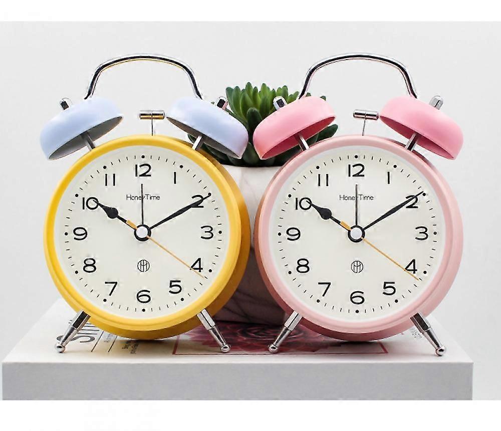 SAYTAY 4 inches Twin Bell Alarm Clock with Stereoscopic Dial, Backlight ...