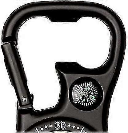 Black Clip-on Carabiner Fob Watch With Compass And Bottle Opener ...