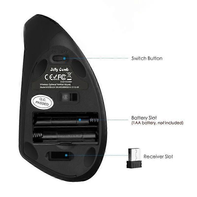 Left-handed Wireless Optical Mouse Vertical ModelErgonomic design ...