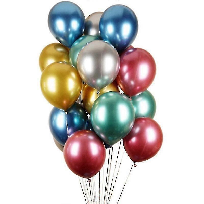 50pcs 10 Inch Metallic Latex Balloons Thick Chrome Glossy Metal Pearl ...
