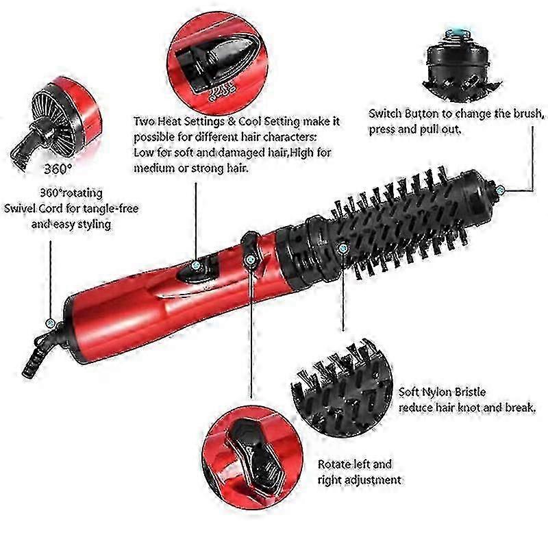 Rotating Hair Dryer, 3-in-1 Hot Air Styler And Rotating Hair Dryer For Dry Hair, Curl Hair ...