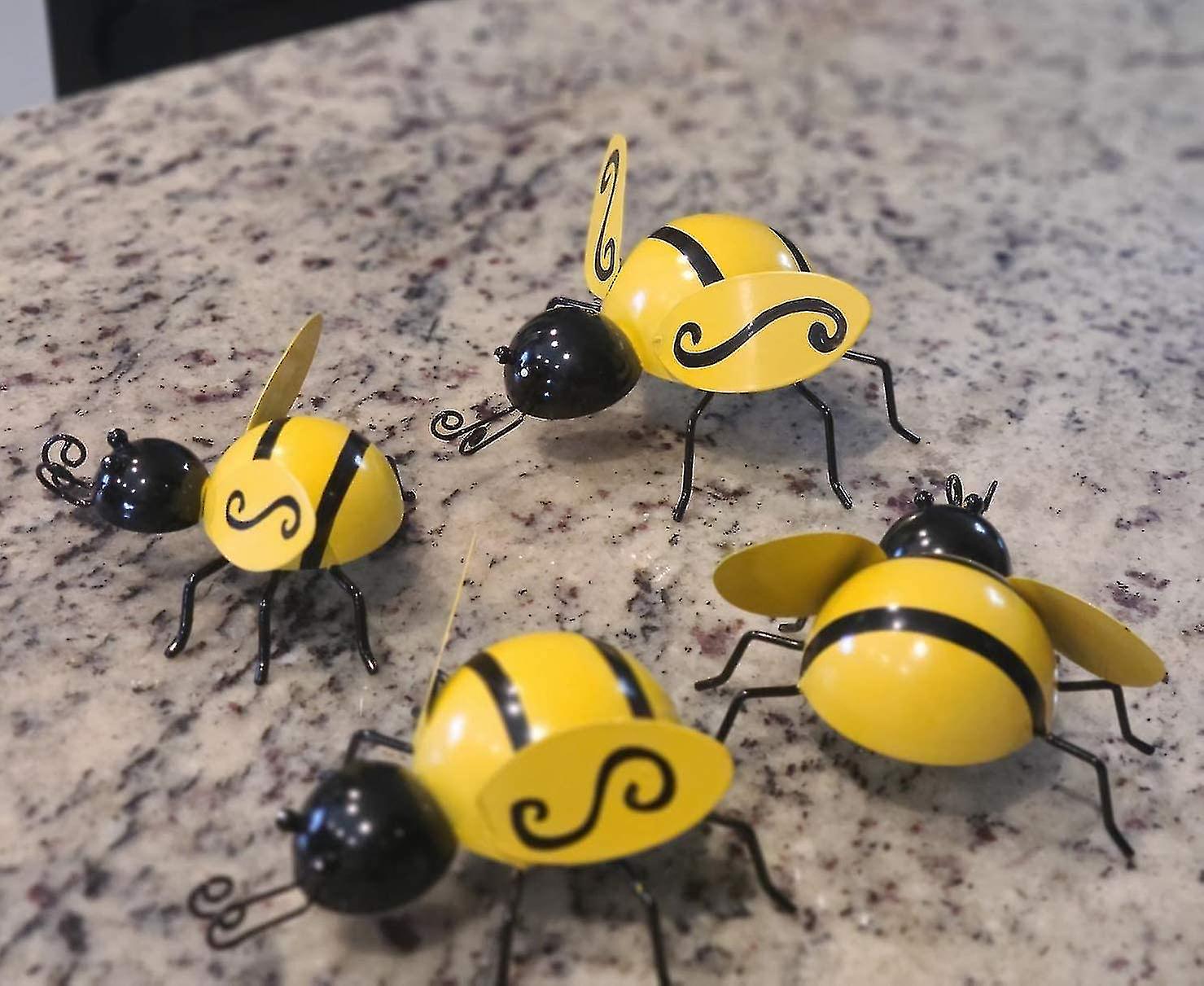 Metal Bee Decor Bumble Bee Garden Accents 3d Honey Bee Wall Ornament ...