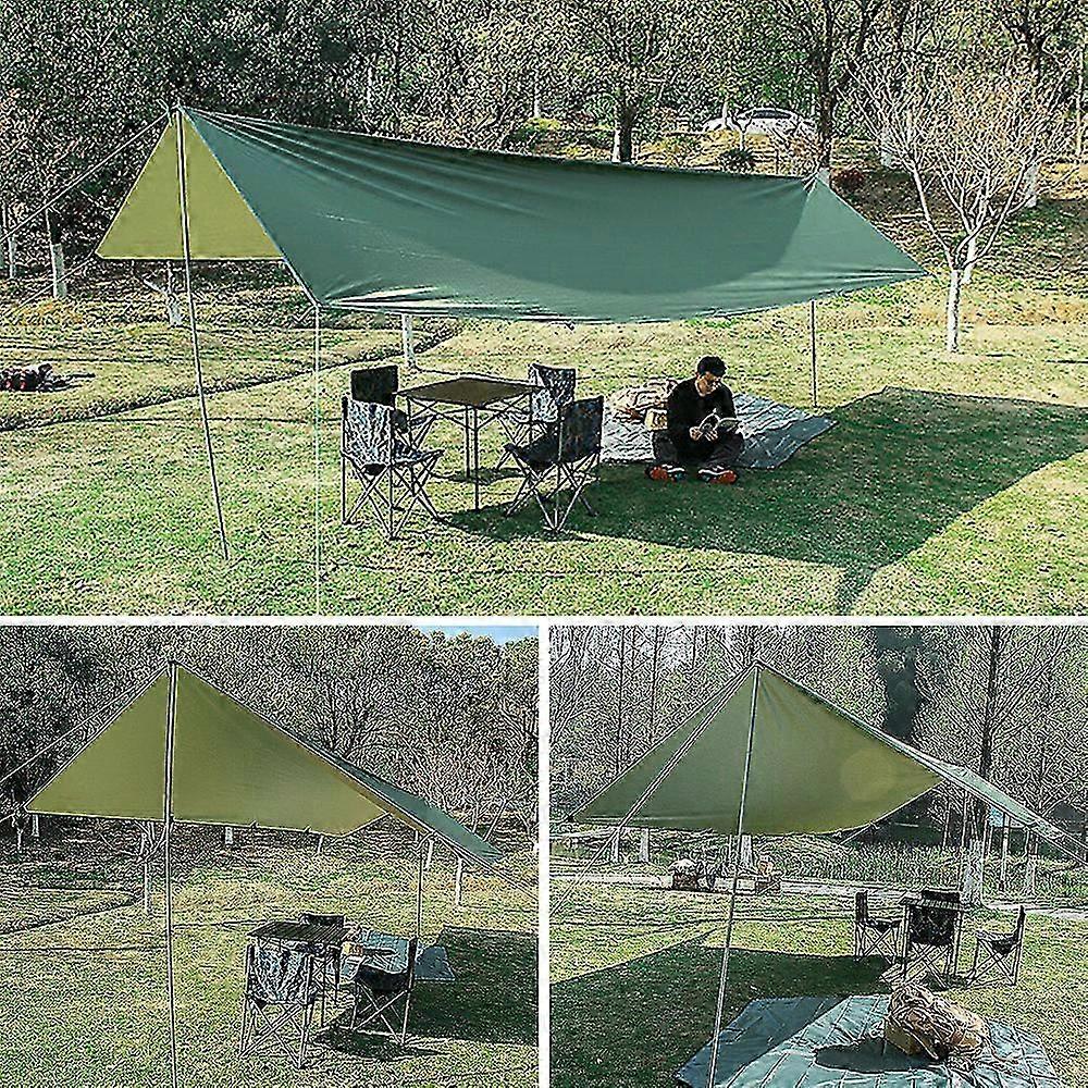 Awning Waterproof Tarp Tent Shade With Pole Folding Camping Canopy ...