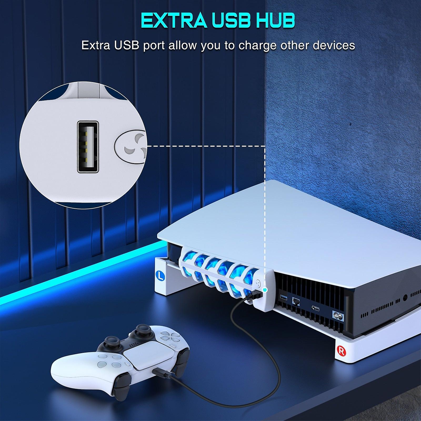 For Ps5 High Speed Cooling Stand For Ps5 Console Horizontal Cooling ...